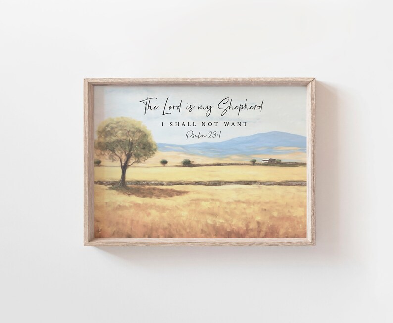 The Lord is My Shepherd - Bible Verse Wall Art - GG272 - Etsy