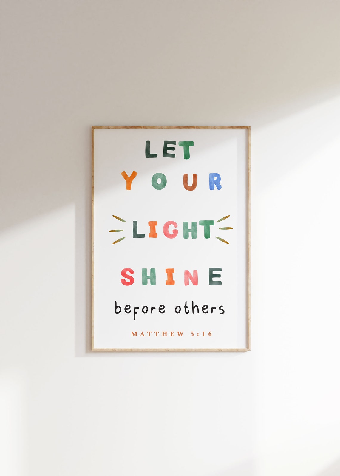 Encouraging Christian Poster for Kids - Let Your Light Shine - Matthew ...