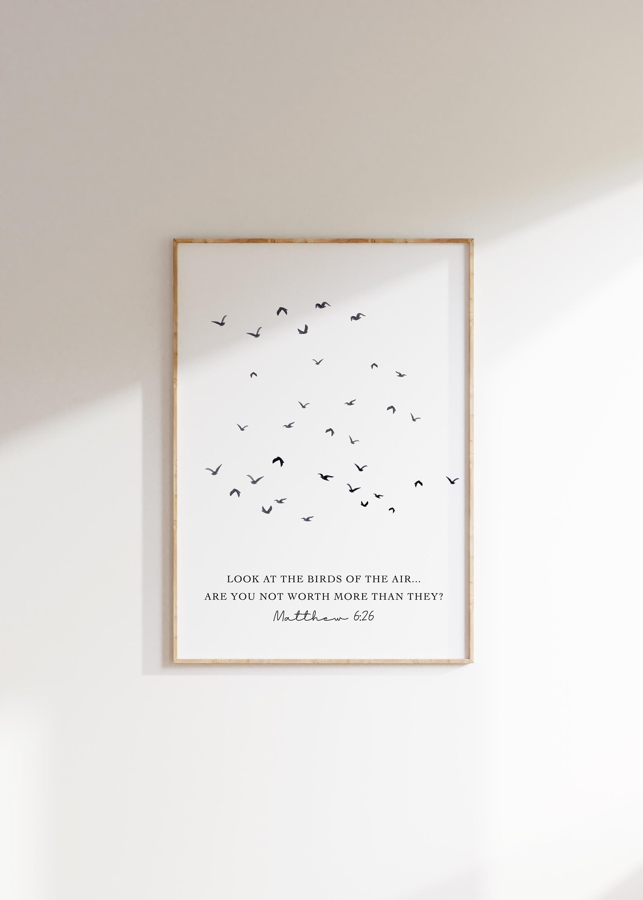 Bible Verse Printable Wall Art Matthew 6:26 Look at the Birds ...
