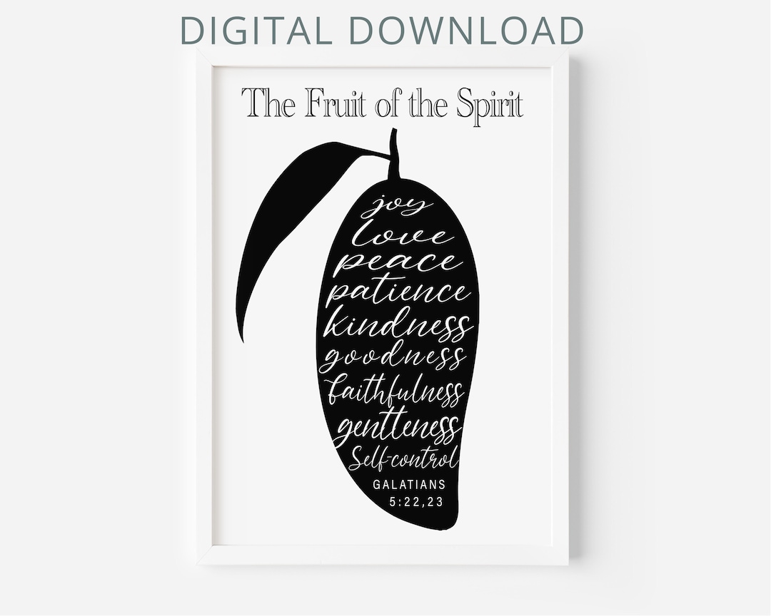 Bible Verse Printable Wall Art Galatians 5:22 23, Fruit of the Spirit ...