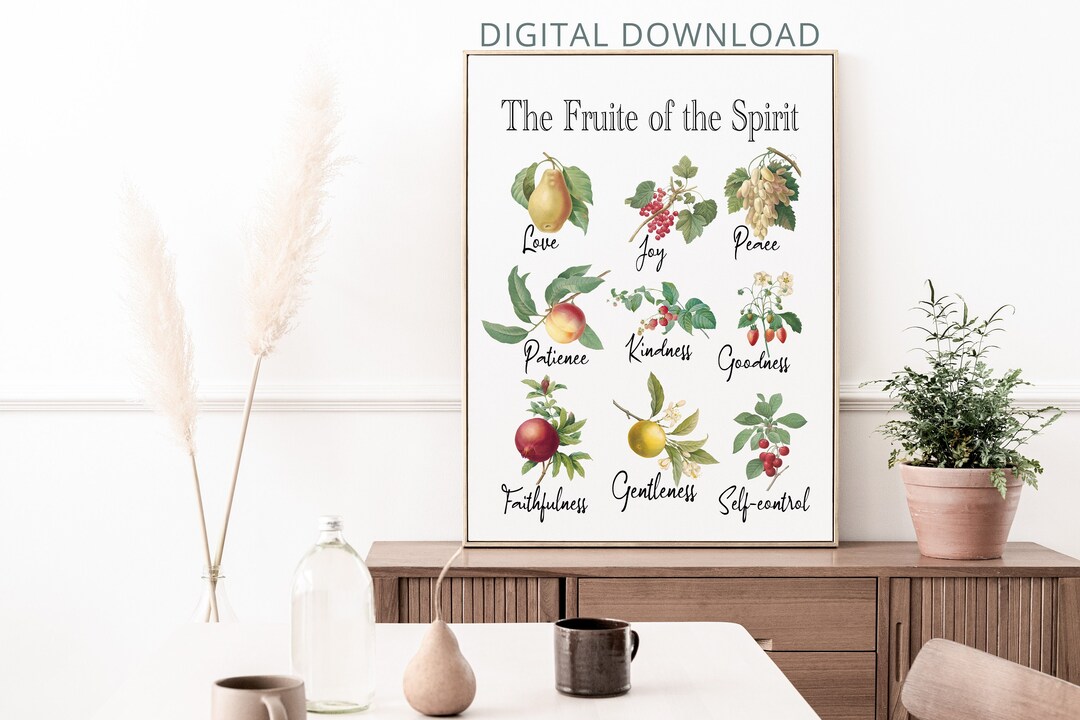 Bible Verse Printable Wall Art Galatians 5:22, 23, Fruit of the Spirit ...