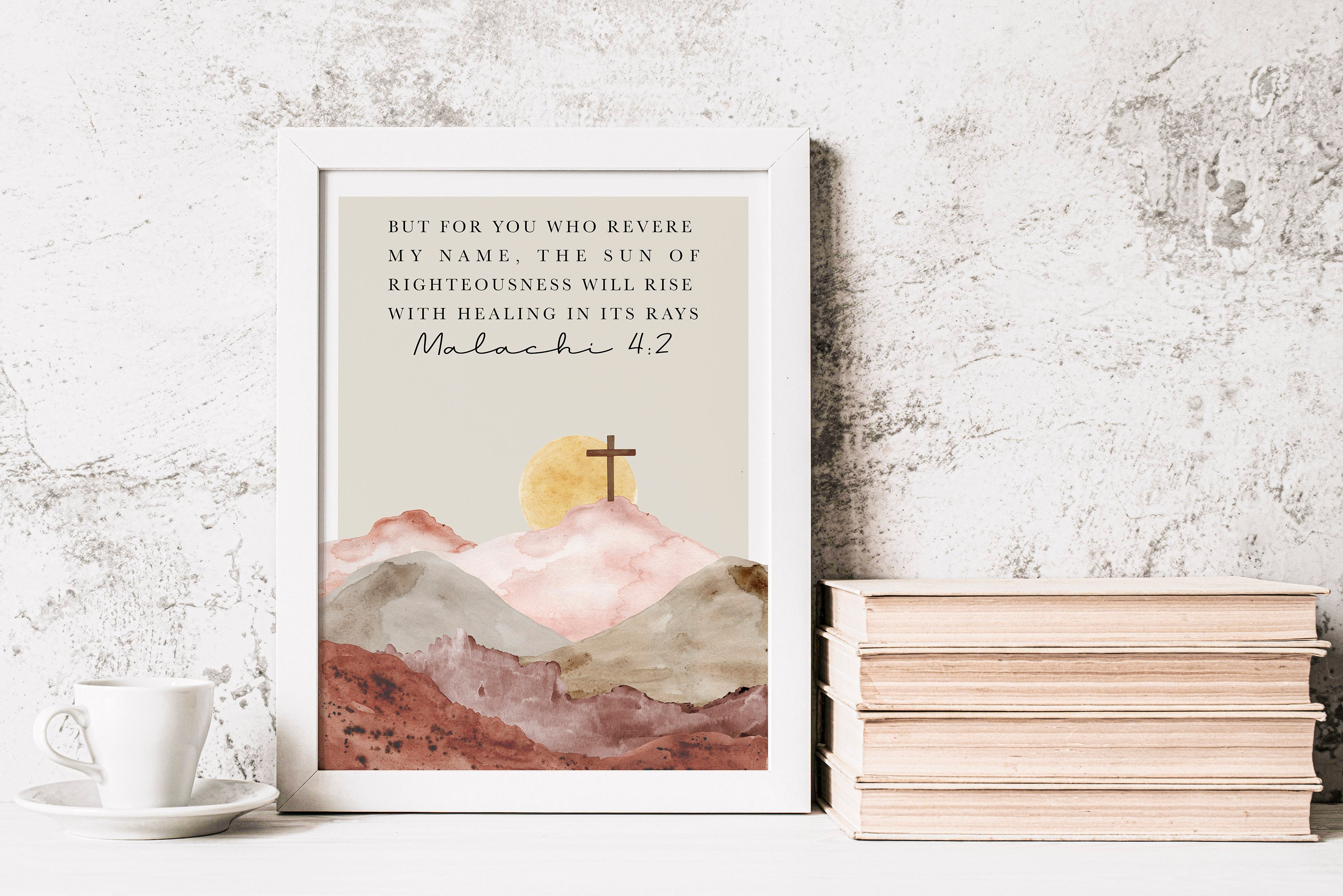 Religious Easter, Bible Verse Printable Wall Art, Malachi 4:2, Sun of ...
