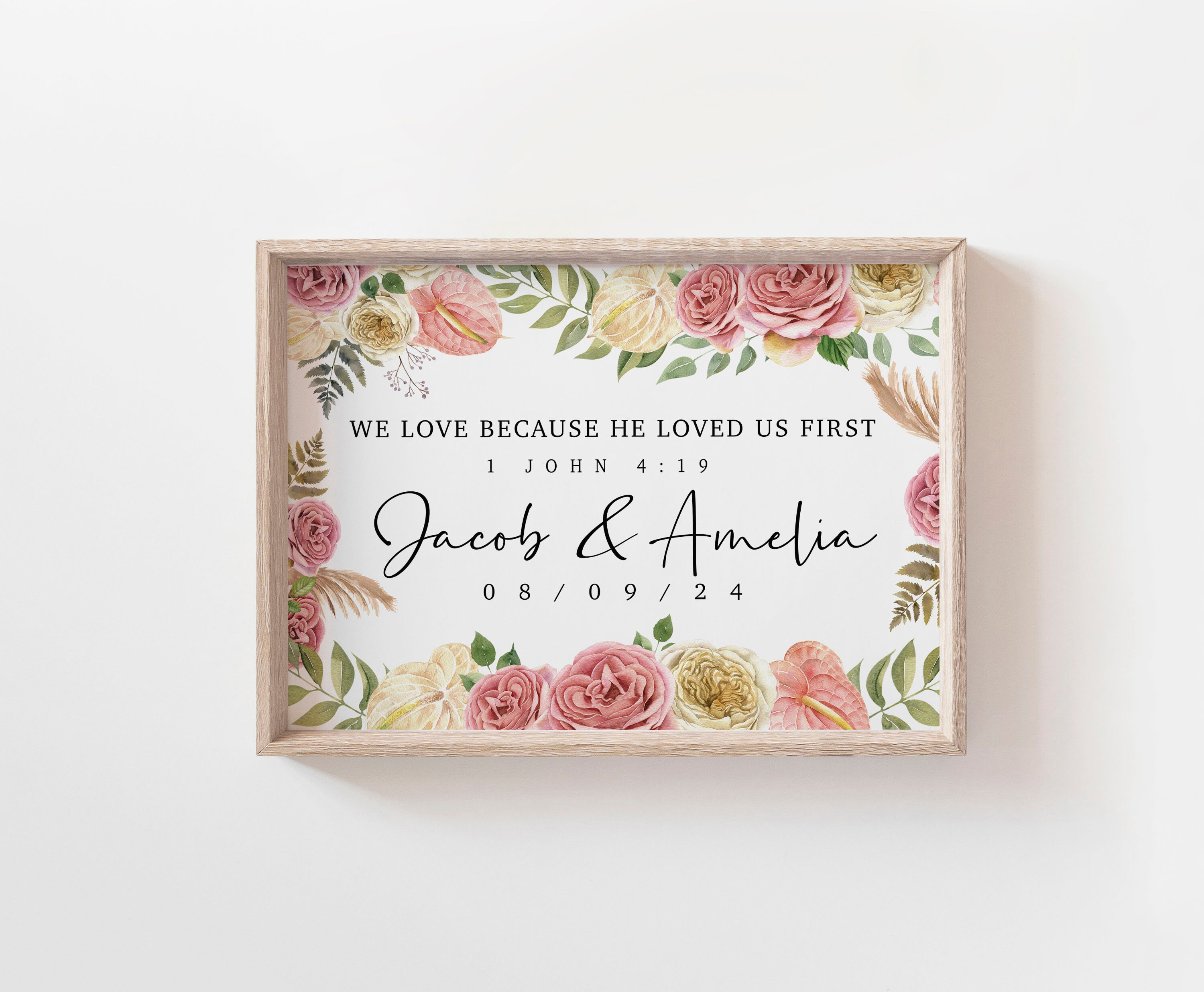 Christian Wedding Sign, Bible Verse Quote - Etsy