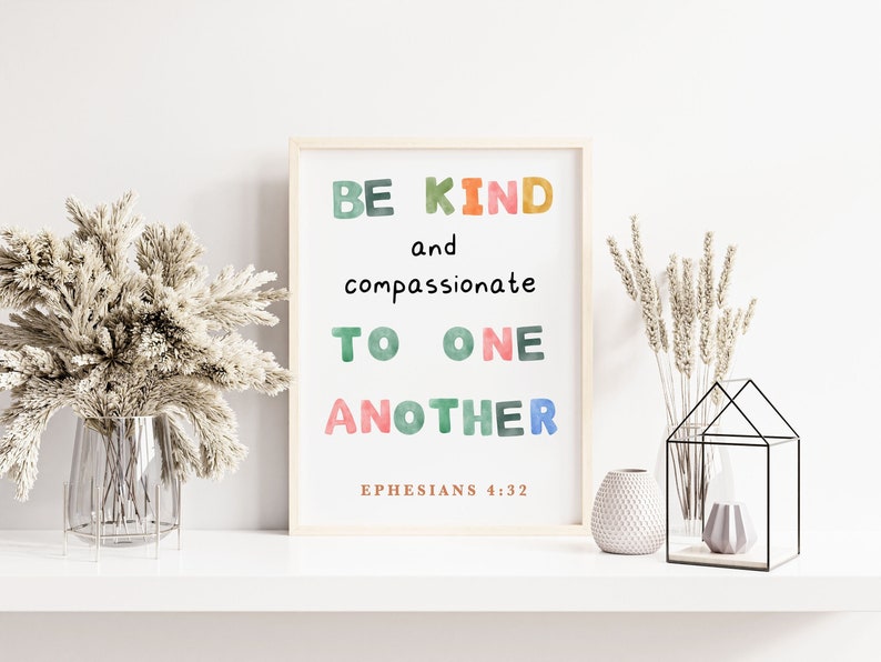 Encouraging Christian Poster for Kids - Be Kind to One Another ...