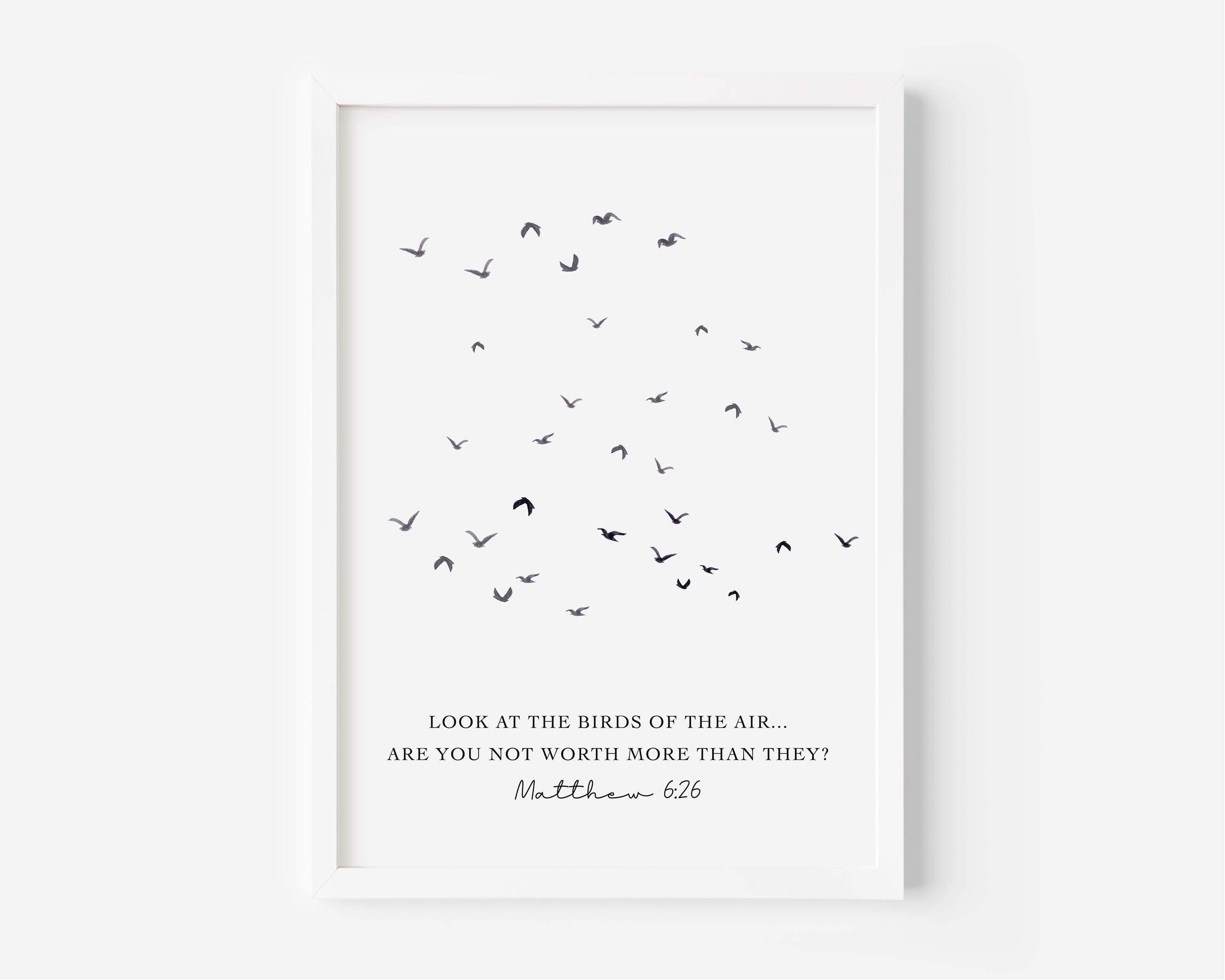Bible Verse Printable Wall Art Matthew 6:26 Look at the Birds ...