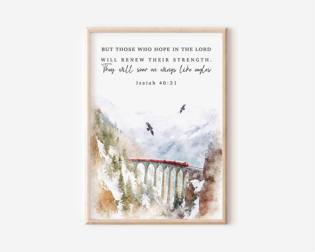Fly on Wings Like Eagles - Bible Verse Print - Isaiah 40:31 - GG274 - Etsy