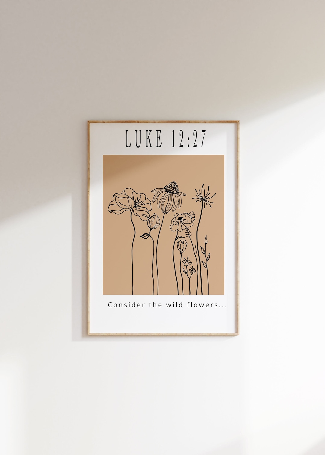 Bible Verse Printable Wall Art Luke 12 27 Consider How the Wildflowers ...