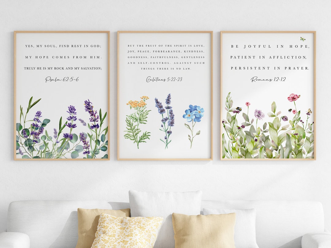 Set of Three Bible Verse Posters - Etsy
