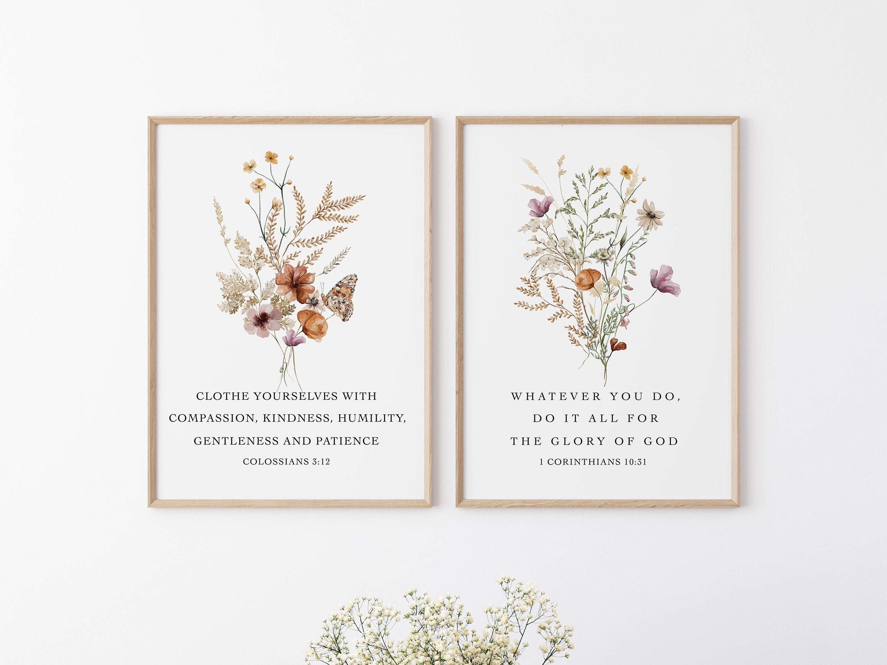 Set of 2 Bible Verse Printable Posters 1 Corinthians 10:31 - Etsy