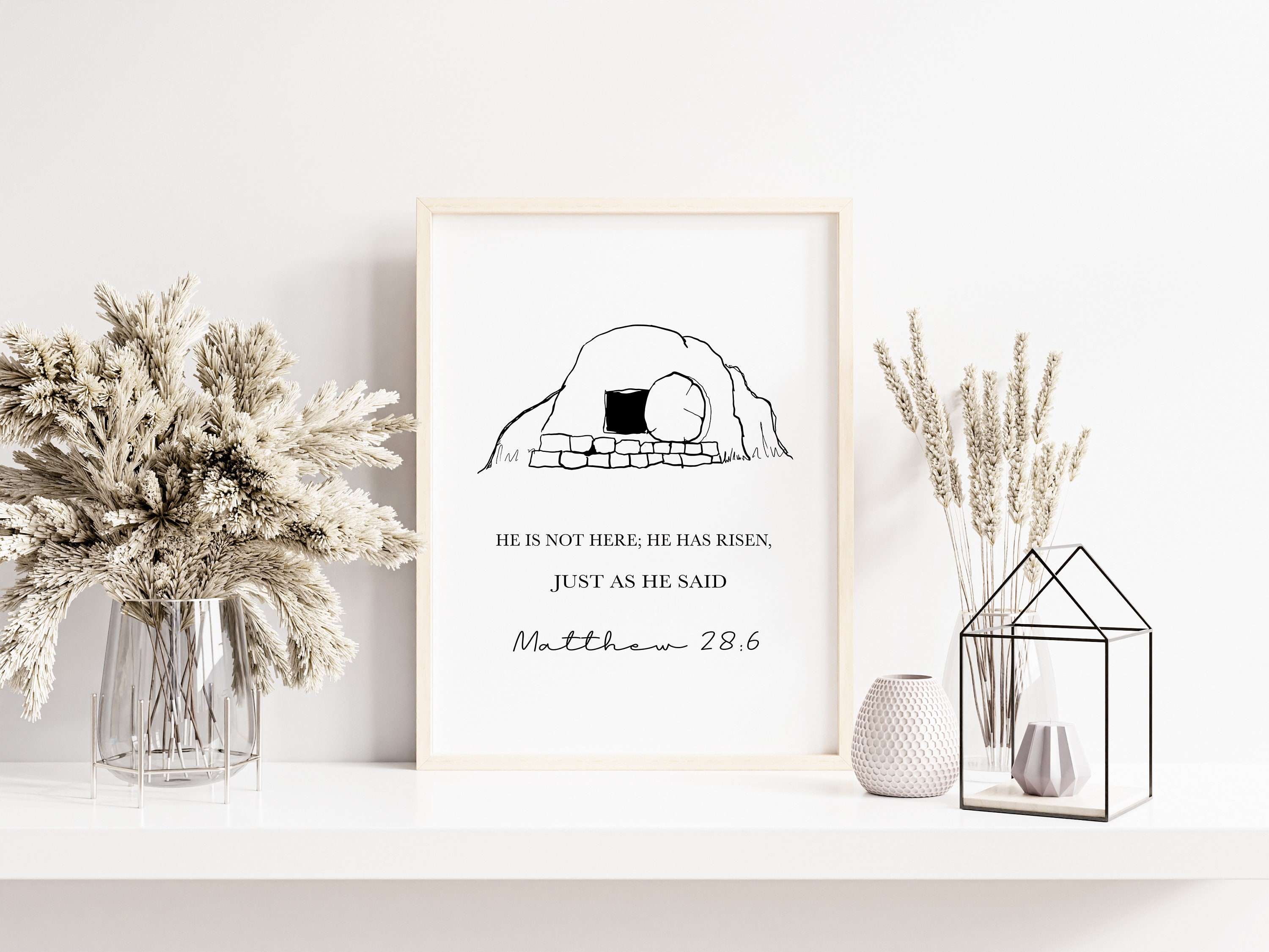 Christ's Empty Tomb, Bible Verse Printable Wall Art Religious Easter ...