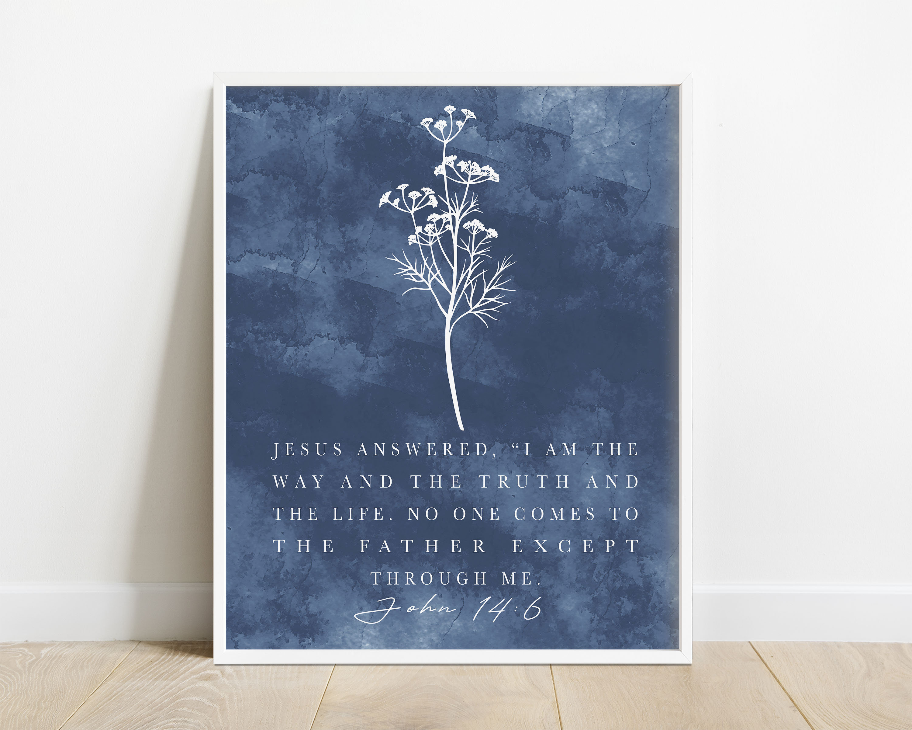 Set of 3 Christian Navy Blue Printable Wall Art Posters, Religious ...