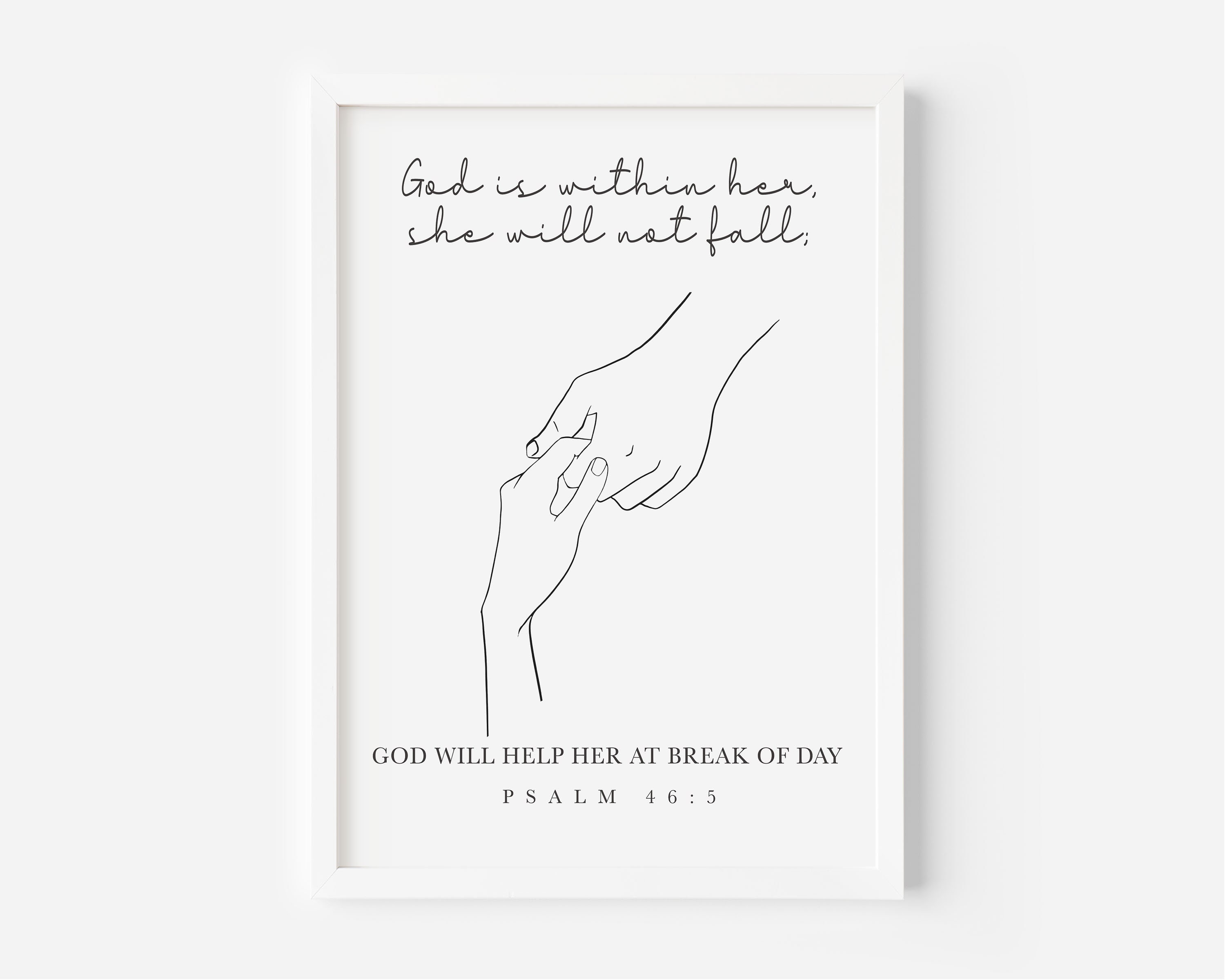 God is Within Her - Minimalist Line Art Digital Poster of Psalm 46:5 ...