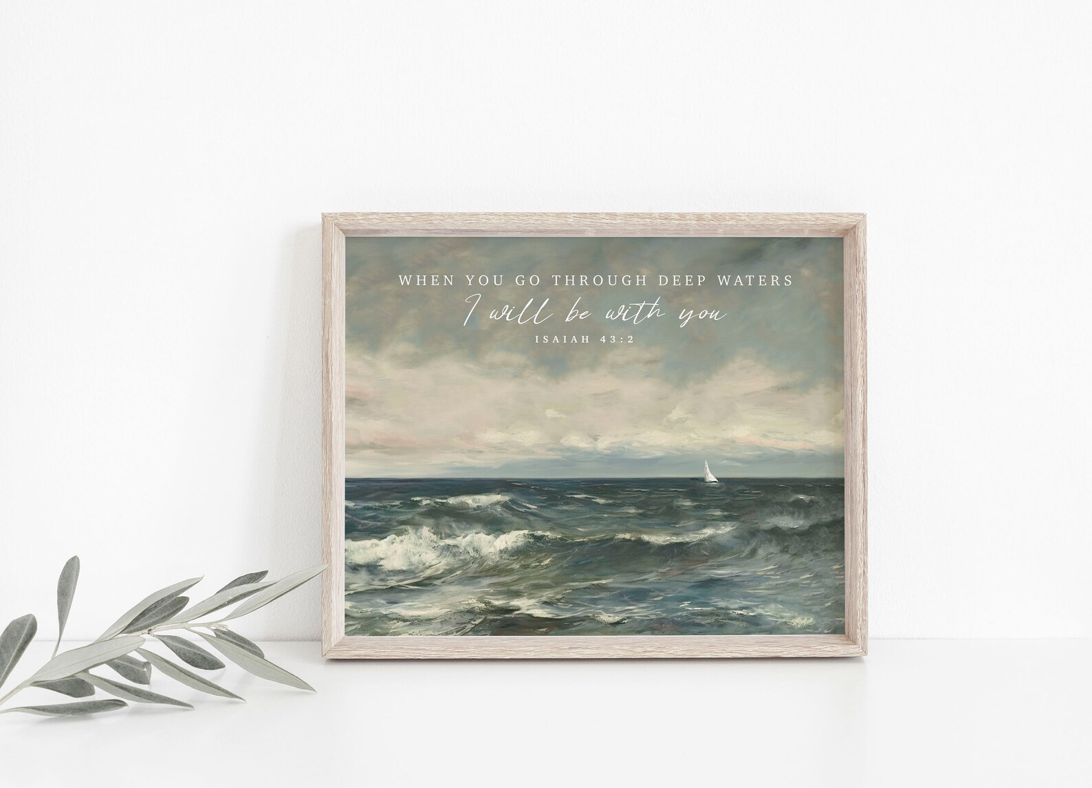 When You Go Through Deep Waters - Bible Verse Wall Art - Isaiah 43:2 ...