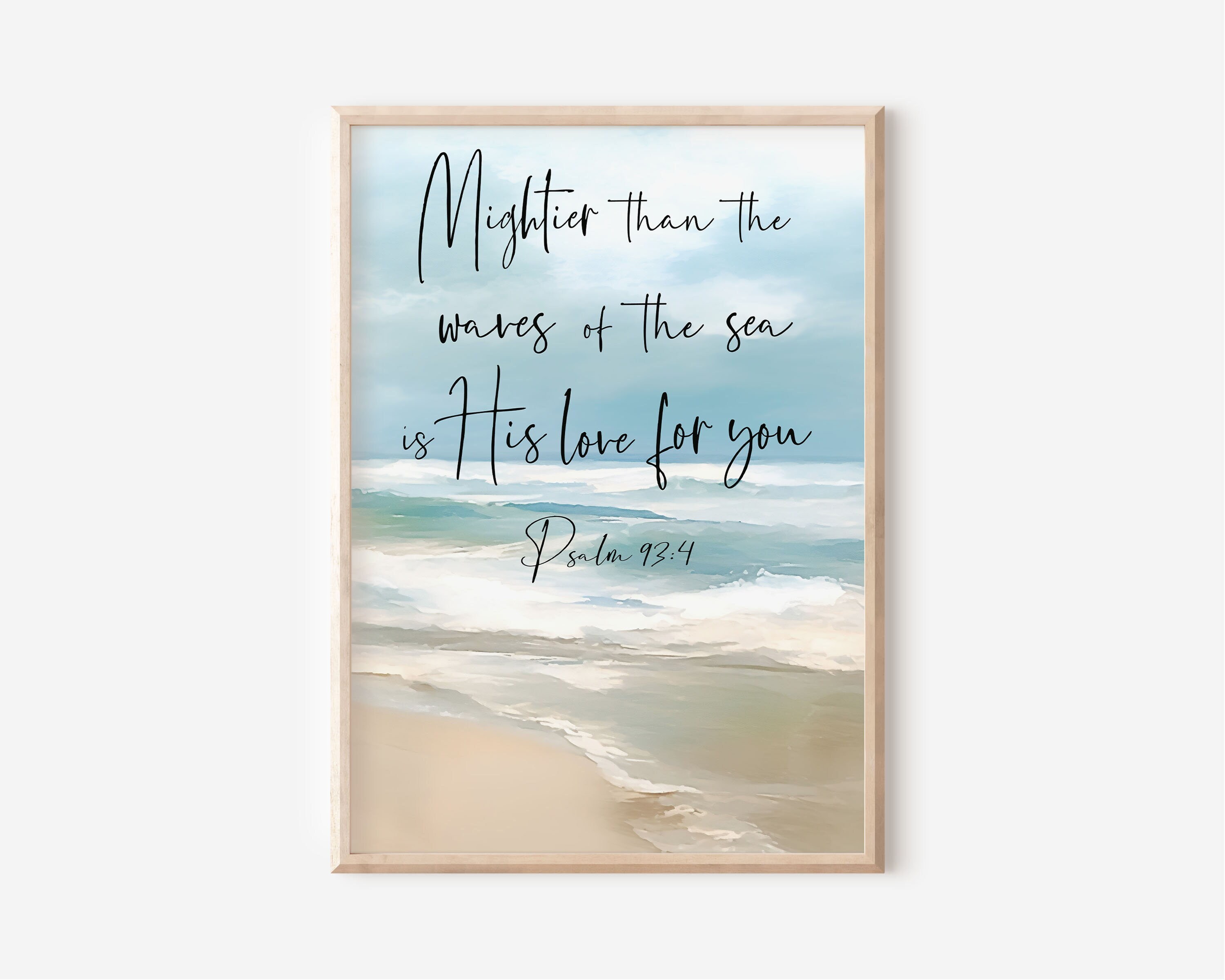 Mightier Than the Waves of the Sea Bible Verse Poster GG261 - Etsy