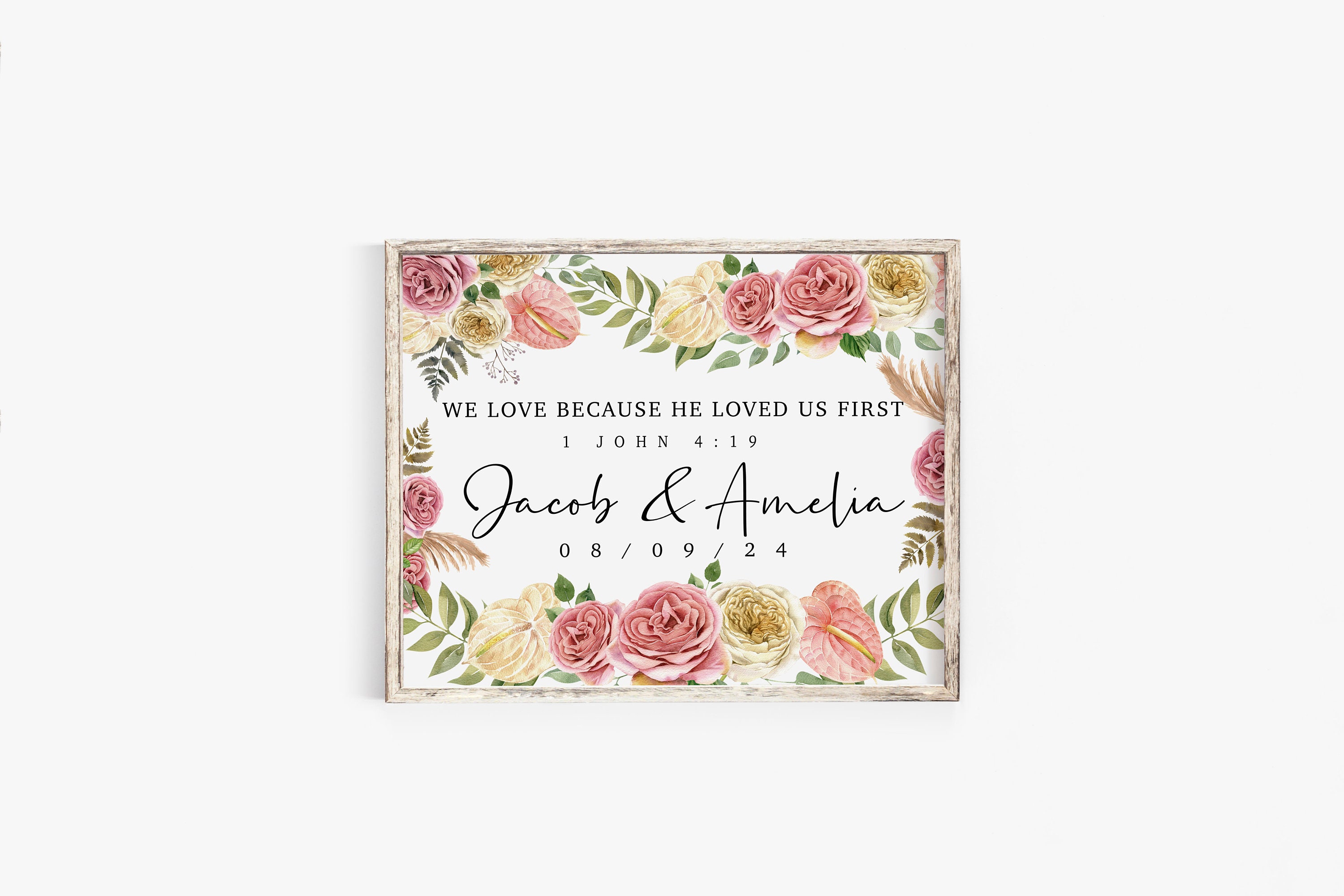 Christian Wedding Sign, Bible Verse Quote - Etsy