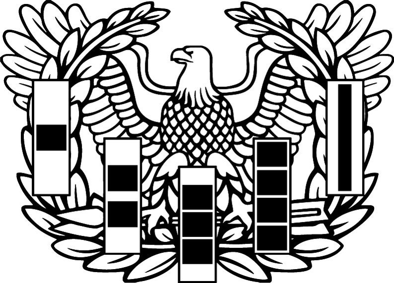 Warrant Officer Rising Eagle Badge Logo Ranks Insignia Seal Digital ...