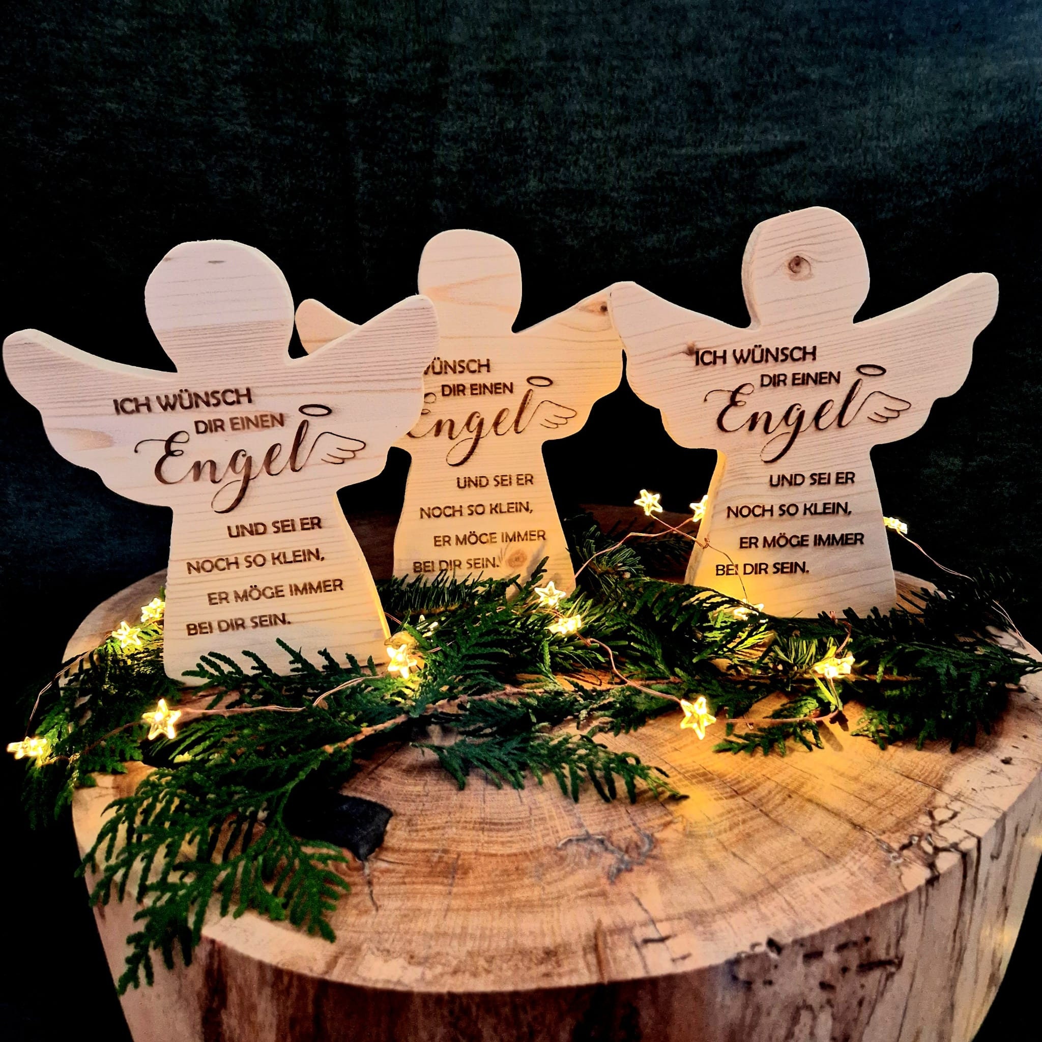 Holzengel mit Spruch 'Ich wünsch dir einen Engel' Schutzengel Engel ...