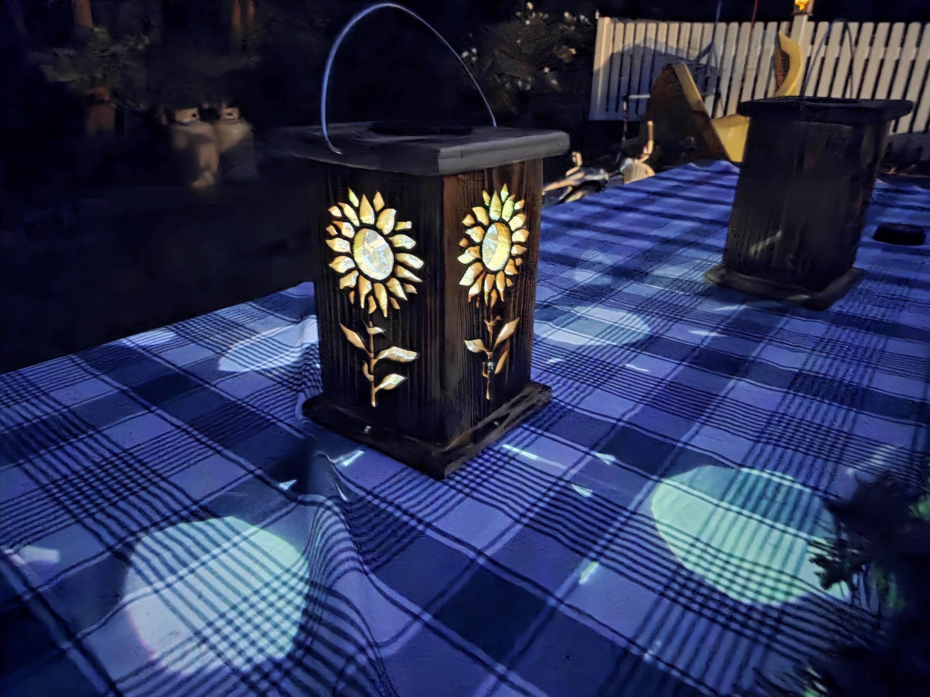 Unique Wooden Sunflower Solar Lanterns - Etsy