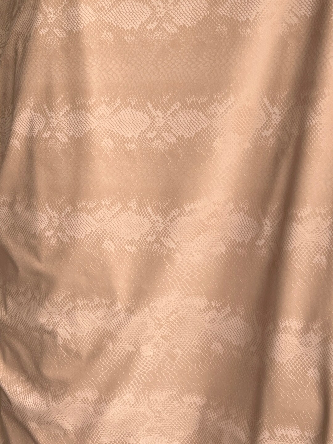 Tan Snake Skin Pattern on Stretch Polyurethane Coated Polyester Spandex ...