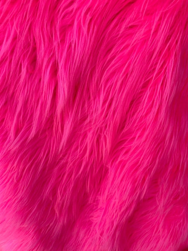 Neon Pink Luxury Shag Faux Fur Fabric by the Yard 60 - Etsy