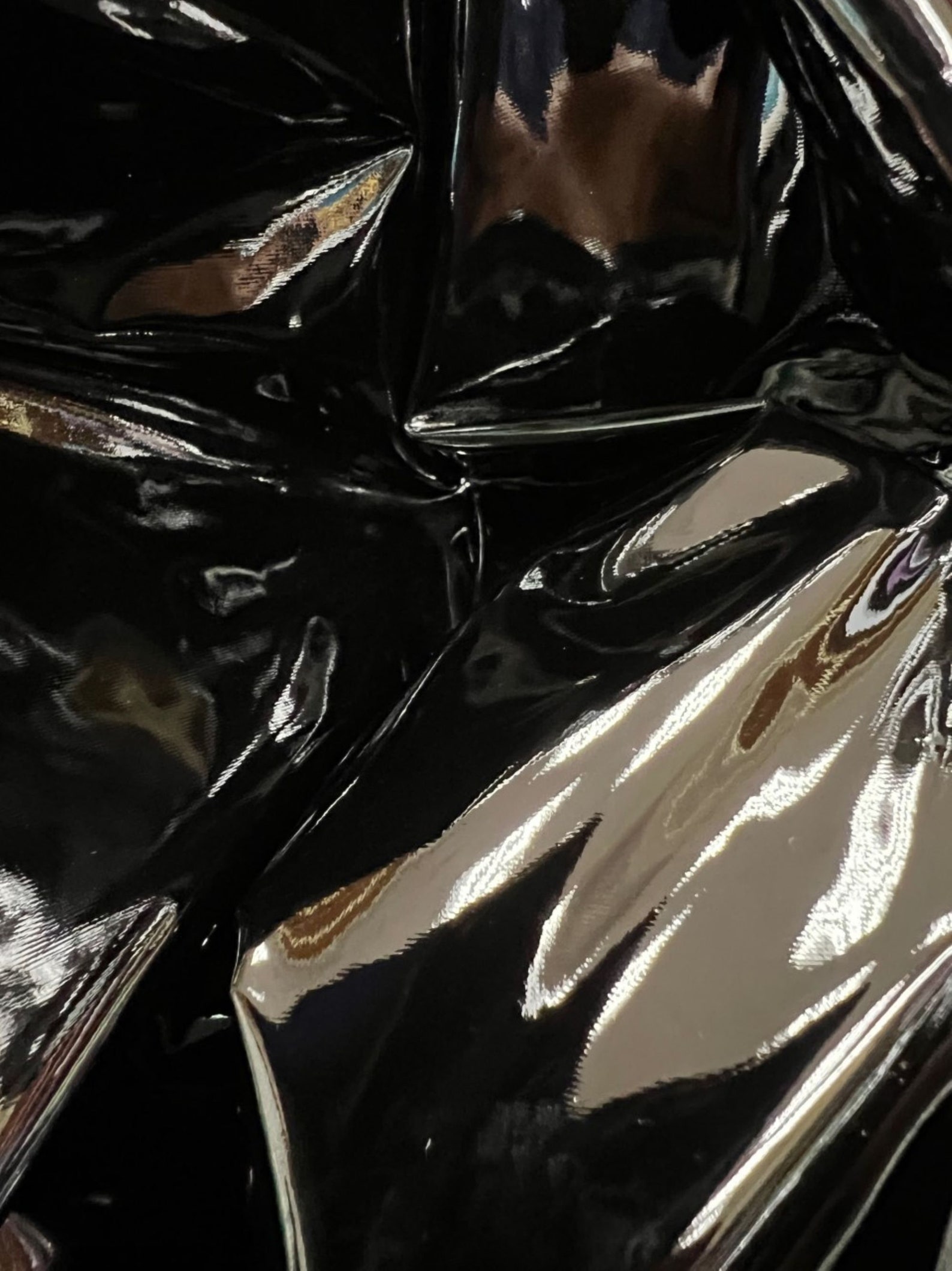 Shiny Black Four Way Stretch Vinyl Latex Fabric by the Yard, 60" Wide ...