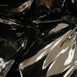 Shiny Black Four Way Stretch Vinyl Latex Fabric by the Yard, 60" Wide ...