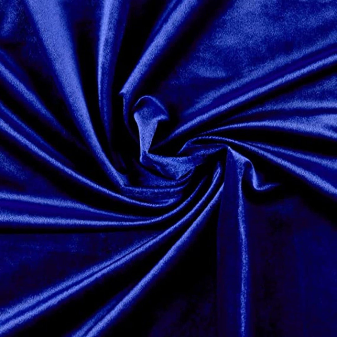 Royal Blue Medium Weight Non Stretch Velvet Upholstery Fabric by the ...