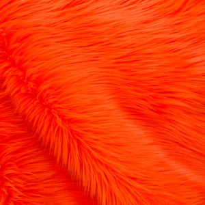 Neon Orange Luxury Shag Faux Fur Fabric by the Yard 60" Wide, Shaggy ...