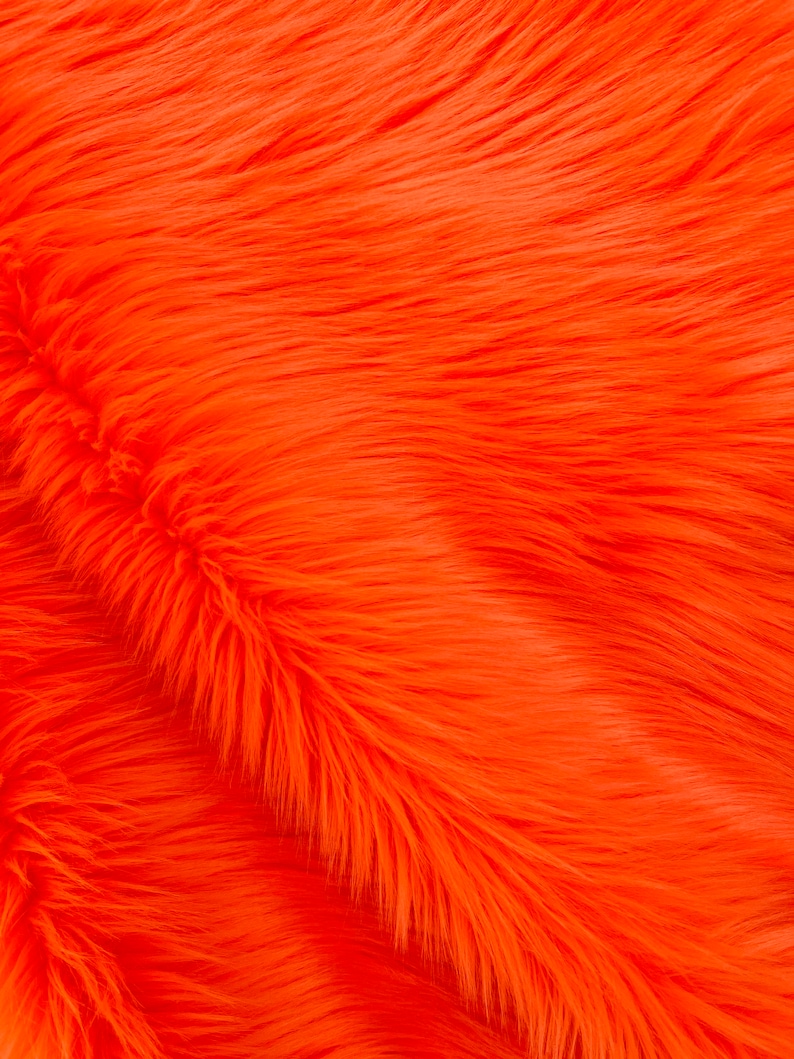 Neon Orange Luxury Shag Faux Fur Fabric by the Yard 60 - Etsy