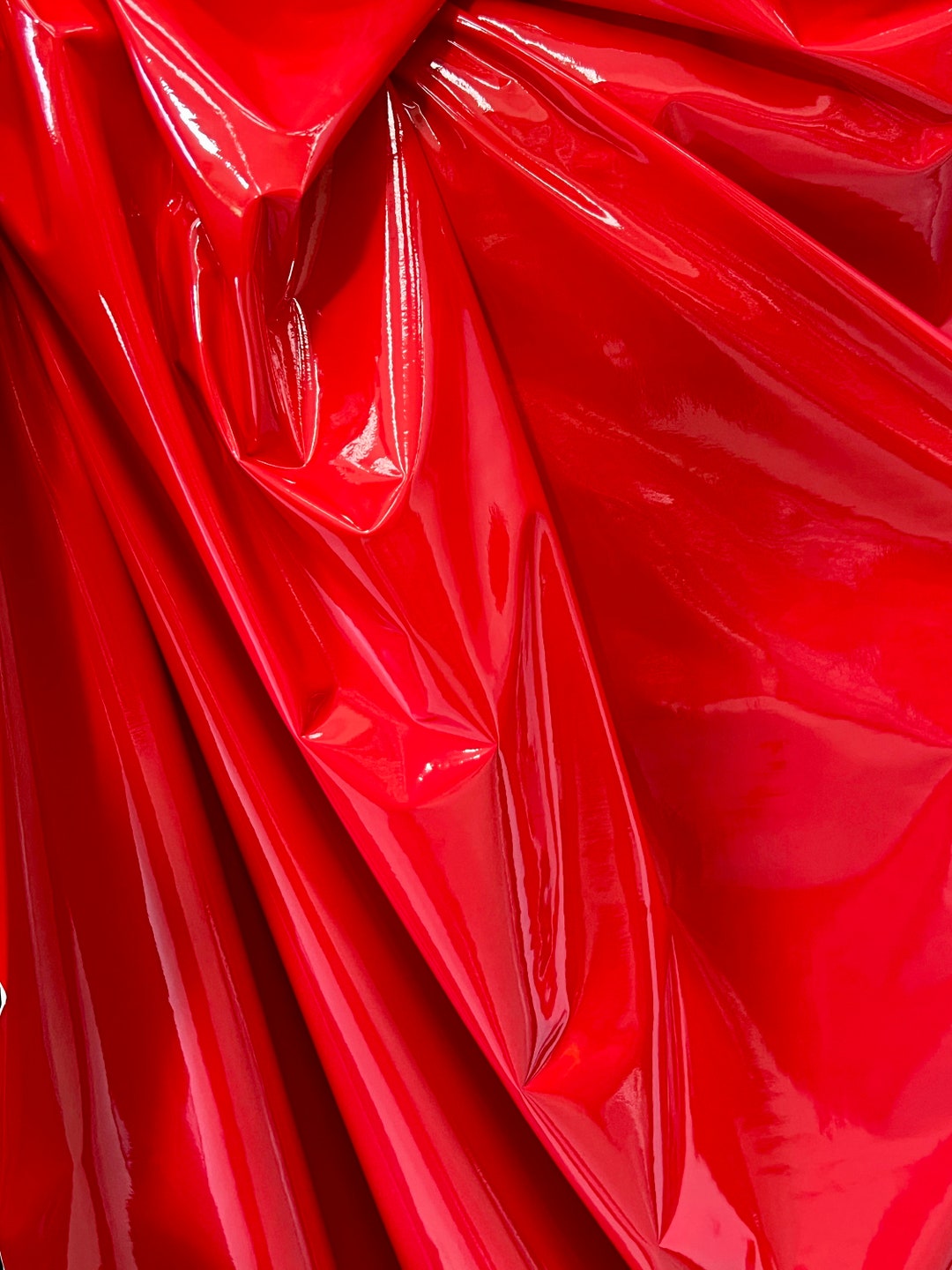Shiny Red 4-way Stretch Vinyl Latex Fabric by the Yard, 60" Wide, DIY ...