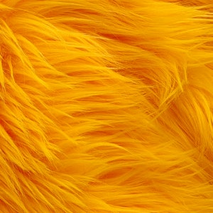 Neon Yellow Luxury Shag Faux Fur Fabric by the Yard 60" Wide, Shaggy ...