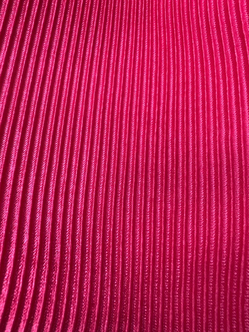 Fuchsia Stretch Lightweight Pleated Satin Fabric by the Yard, 58” Wide ...