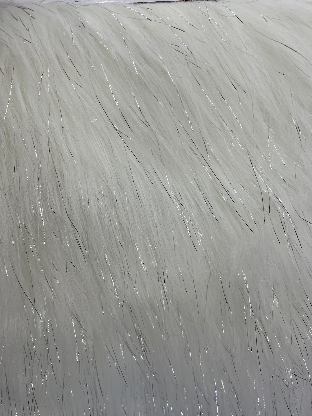 Luxury Shag Long Pile Faux Fur Fabric With Metallic Tinsel Strands, 60 ...