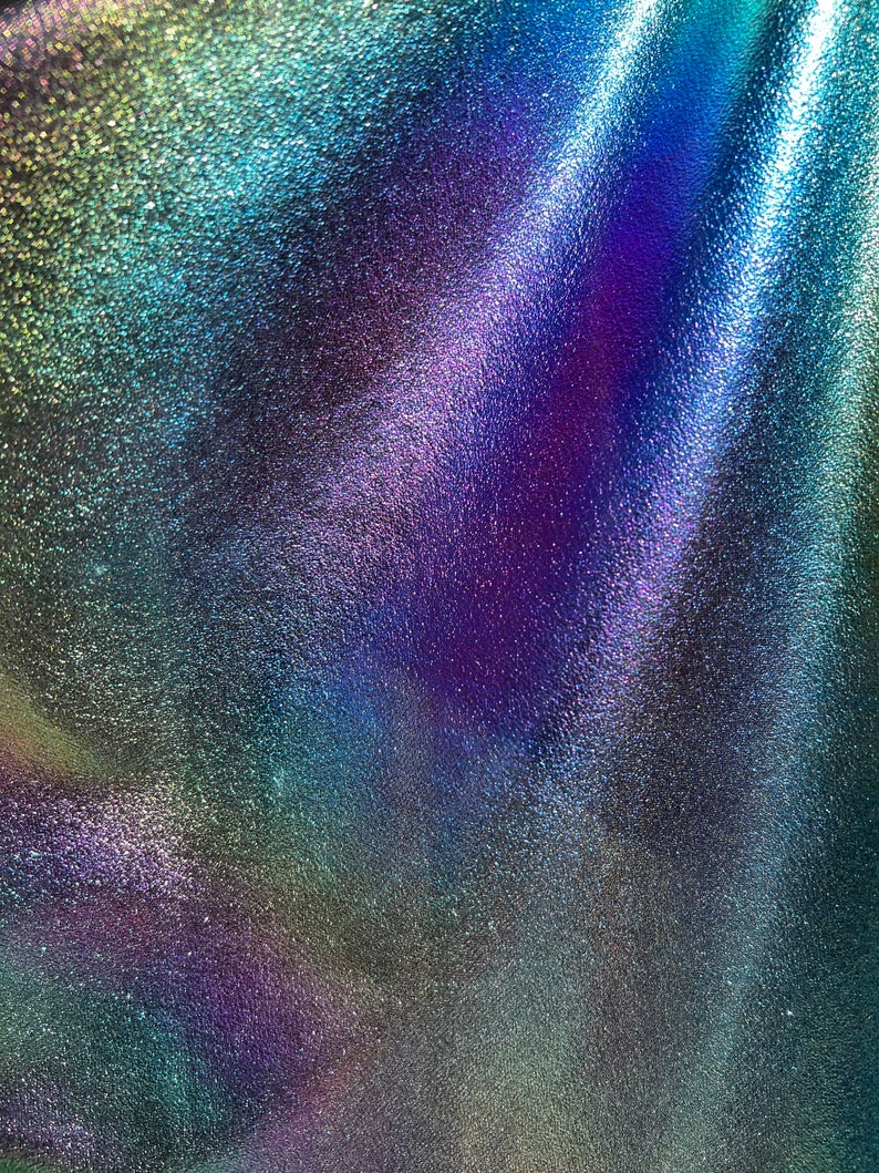 Lightweight Metallic Knit One Way Stretch Rainbow Foil Fabric by the ...