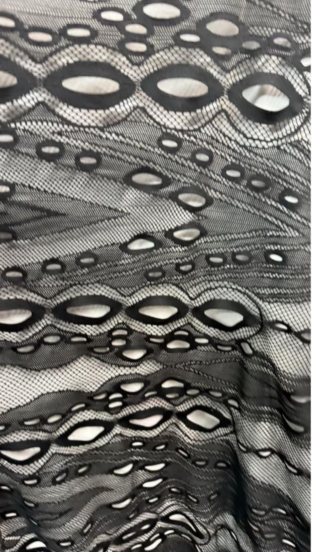 Black Geometric Big Hole 4-way Stretch Mesh Fabric by the Yard, 60 ...