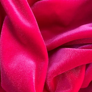 Hot Pink Stretch Velvet Fabric by the Yard, 60" Wide, Costume, Dance ...
