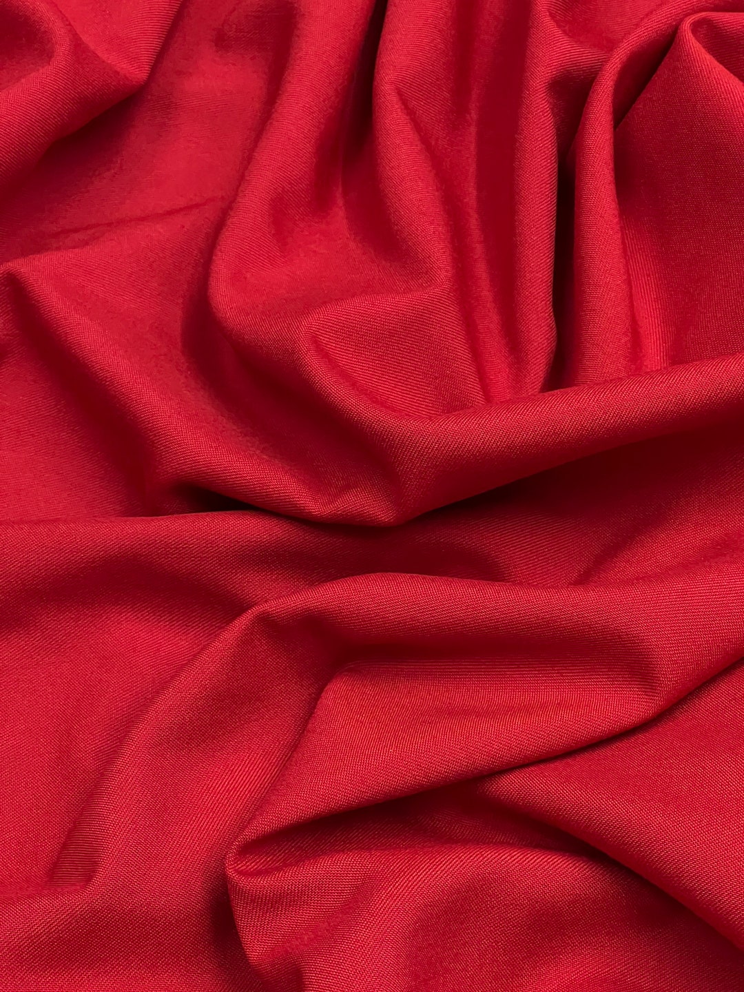 Red Wool Blend Medium Weight Gabardine Suiting Fabric by the Yard, 60 ...