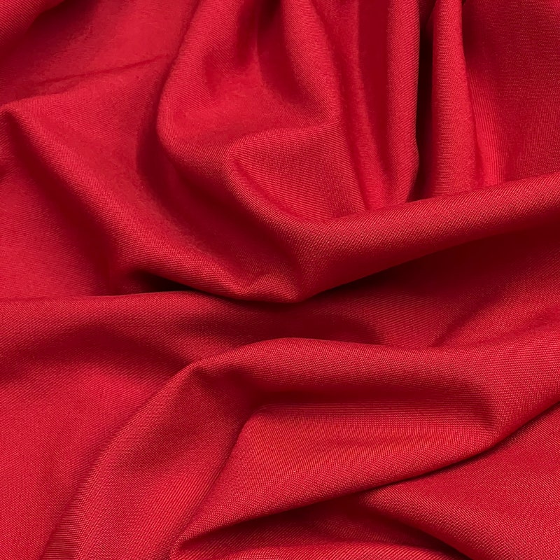 Wool Gabardine Red Fabric - Etsy