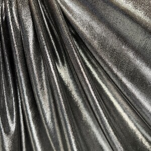 Silver Medium Weight Metallic Knit Slinky Two Way Stretch Fabric by the ...