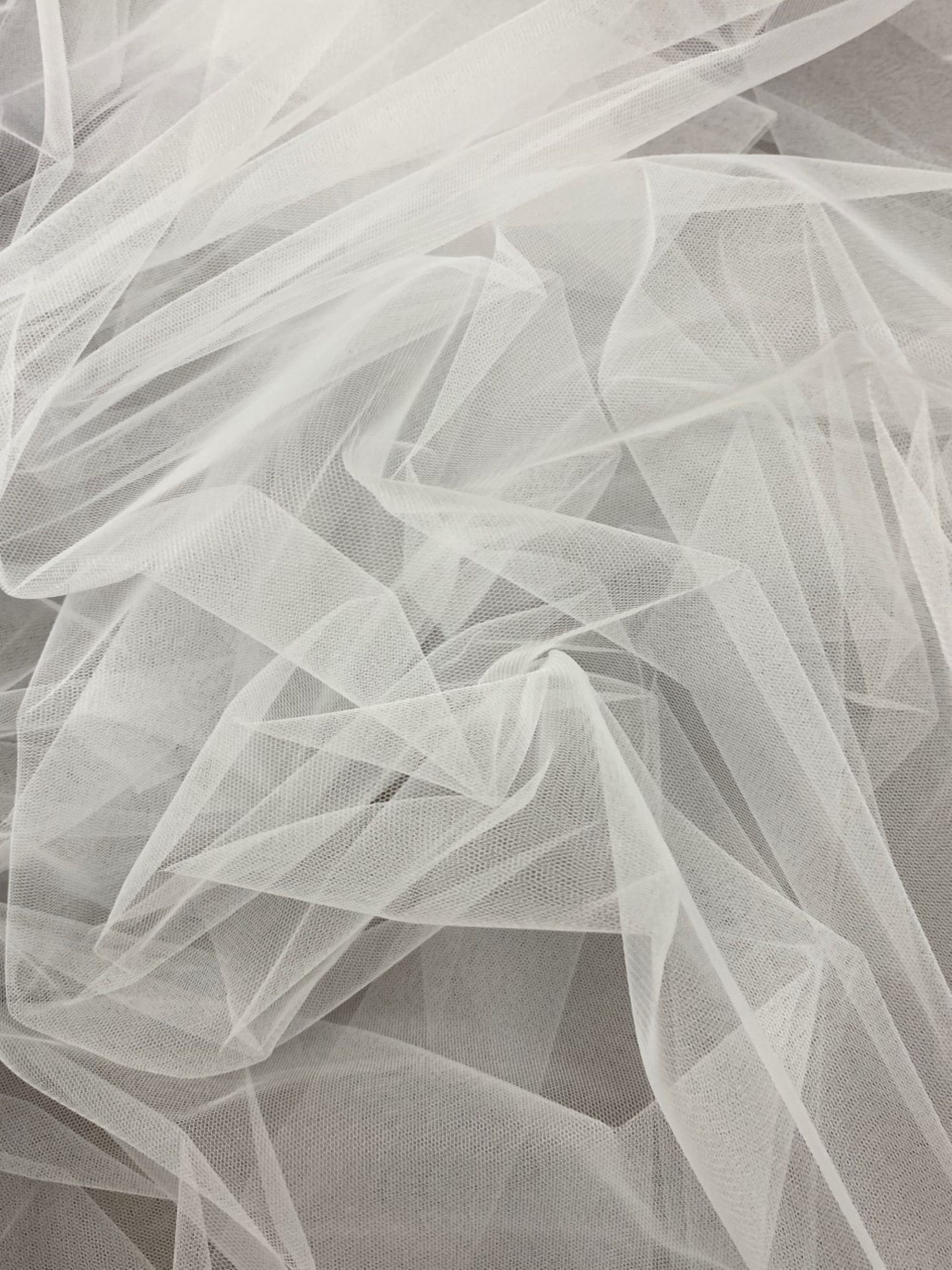 Solid White Two Way Stretch Nylon English Net Fabric by the - Etsy