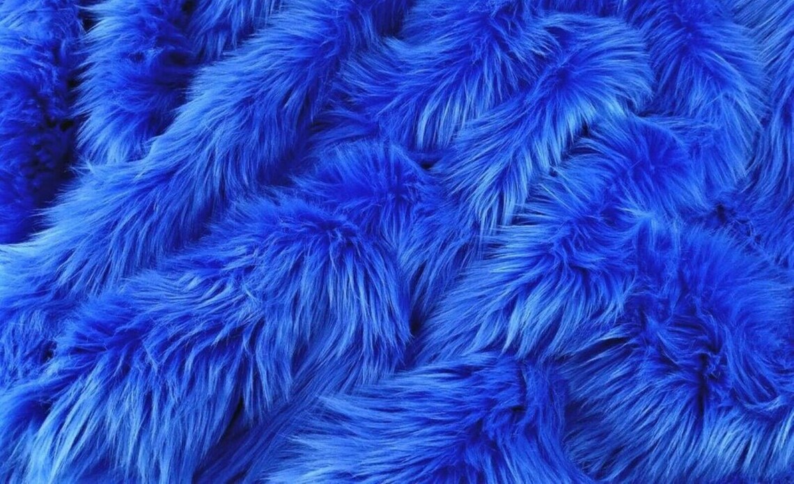 Royal Blue Luxury Shag Faux Fur Fabric by the Yard 60 - Etsy