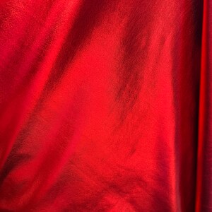 Metallic Red Foil Lame Four Way Stretch Polyester Spandex Fabric by the ...
