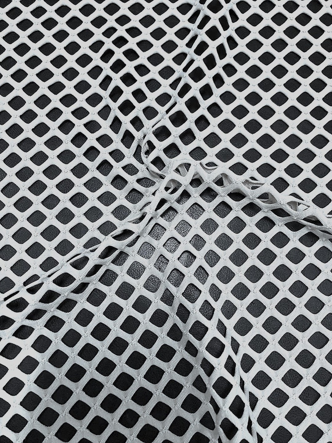 White Two Way Stretch Big Hole Fishnet Diamond Mesh Fabric by the Yard ...