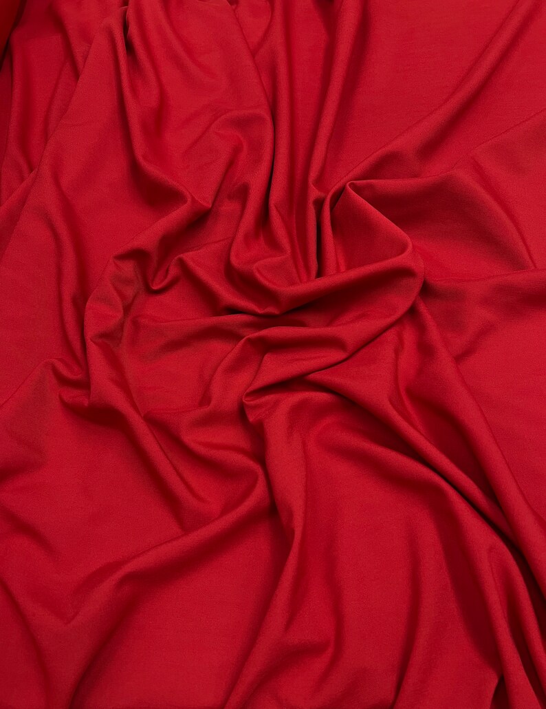 Red Wool Blend Medium Weight Gabardine Suiting Fabric by the Yard, 60 ...