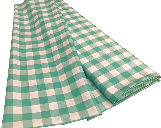 Hunter Green & White 60 Wide 65/35% Poly/cotton Gingham Checkered Plaid ...