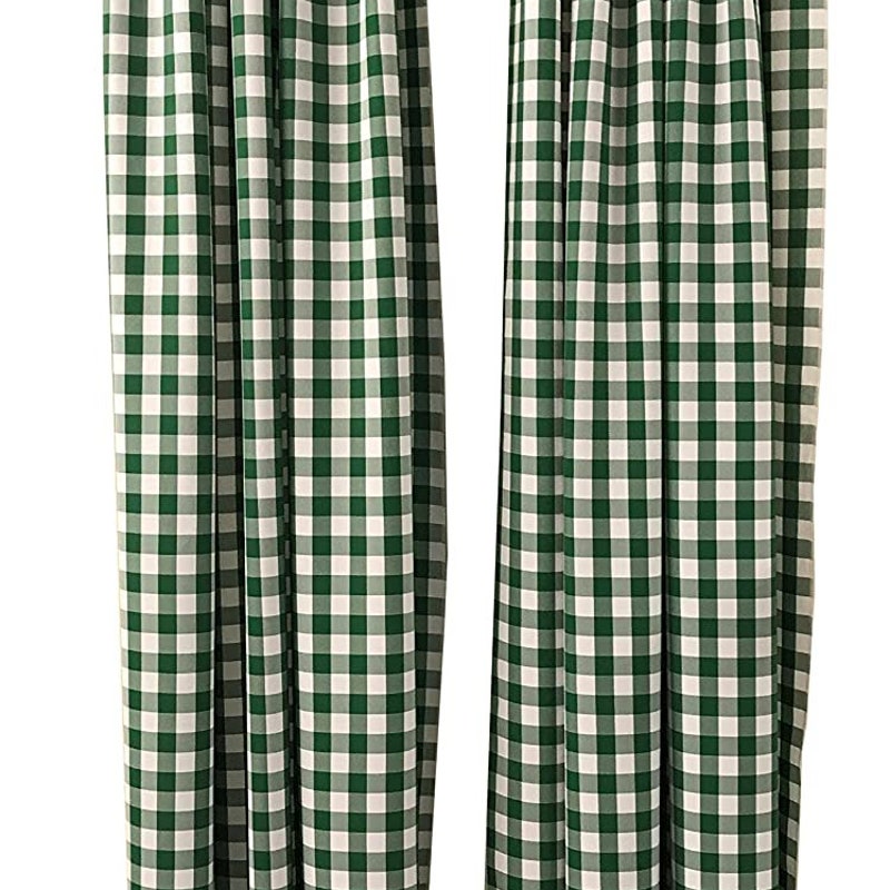 Green Checked Curtains - Etsy