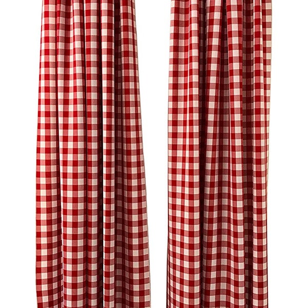 Red Checkered Curtains - Etsy