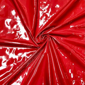 Shiny Red 4-way Stretch Vinyl Latex Fabric by the Yard, 60" Wide, DIY ...