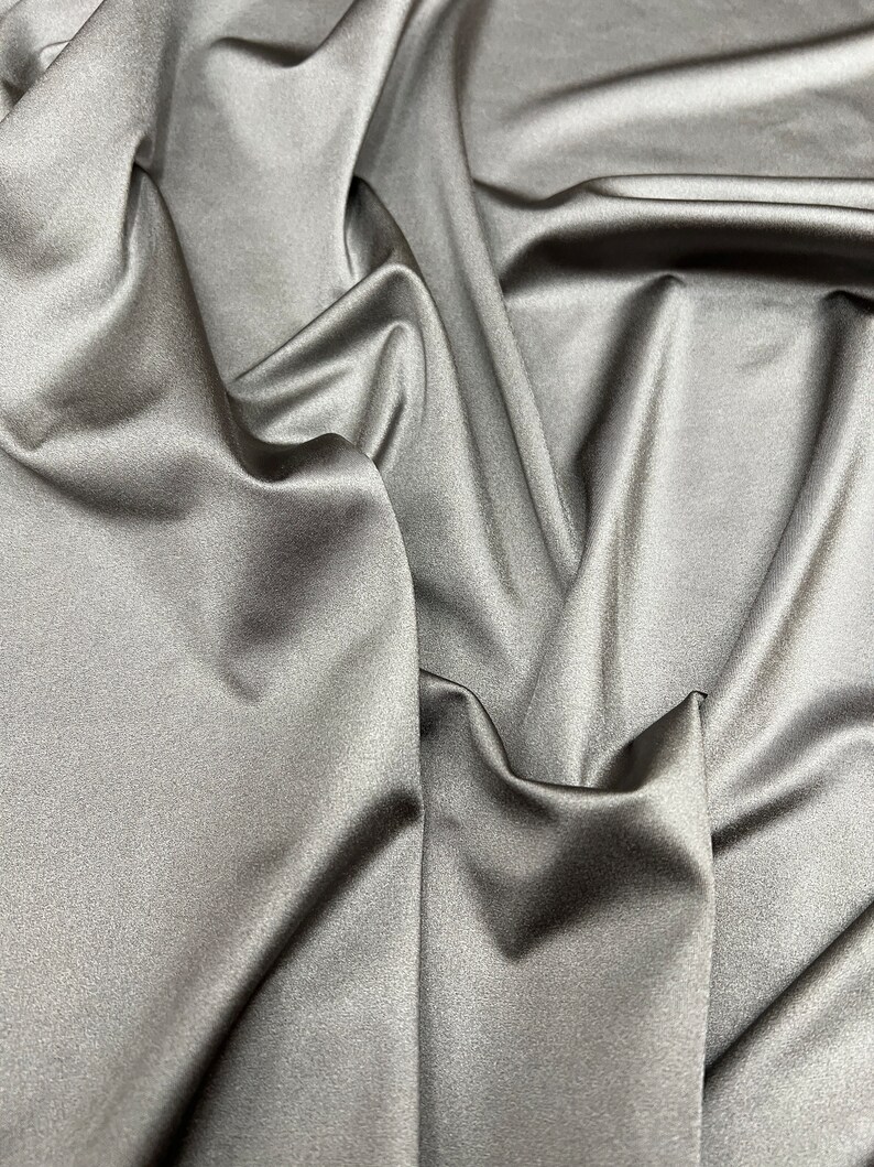 Solid Charcoal Gray Four Way Stretch Nylon Spandex Fabric by the Yard ...