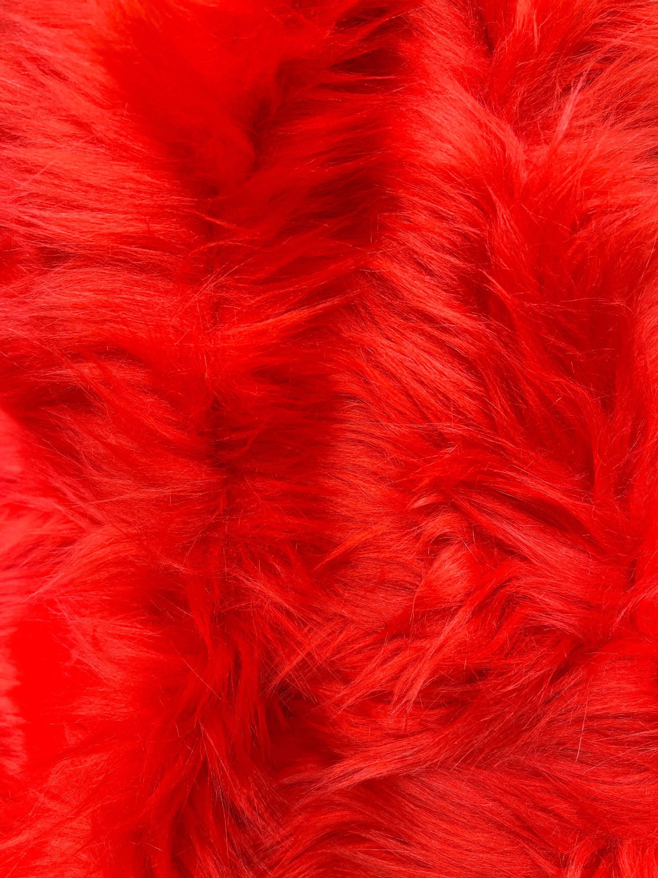 Red Shag Faux Fur Fabric by the Yard 60" Wide, Shaggy, Long Pile - Etsy